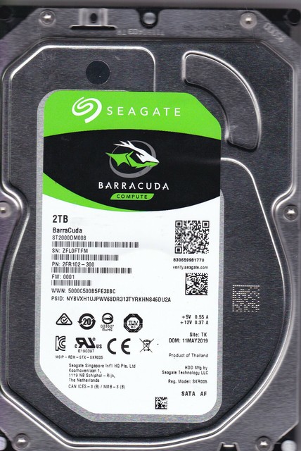 Seagate St2000dm008 2fr102-300 ZFL 0001 TK May 2020 2tb SATA 3.5 HDD ...