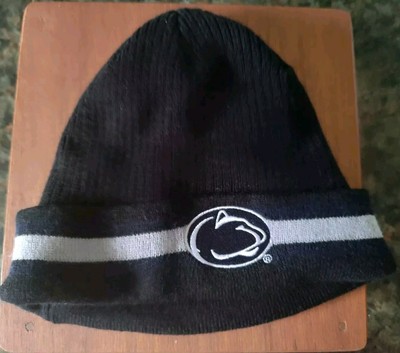 Penn State Nittany Lions Knit Beanie Hat Pre-owned Black/Gray Cuff Logo ...