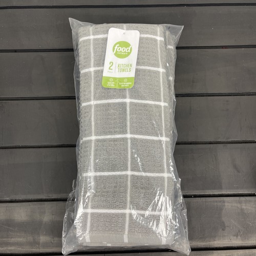 Food Network 2 Kitchen Towels Grey and White | eBay