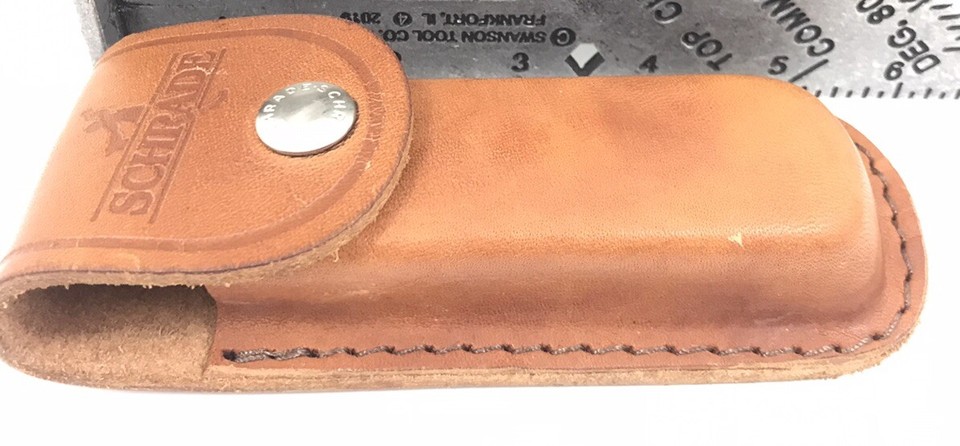 Brown Leather Schrade 7OT Old Timer Folding Pocket Knife Sheath 2755-LQ ...