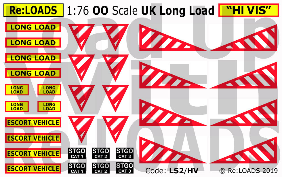 OO UK Model Lorry WIDE, LONG, ABNORMAL LOAD & LONG VEHICLE Signs ...