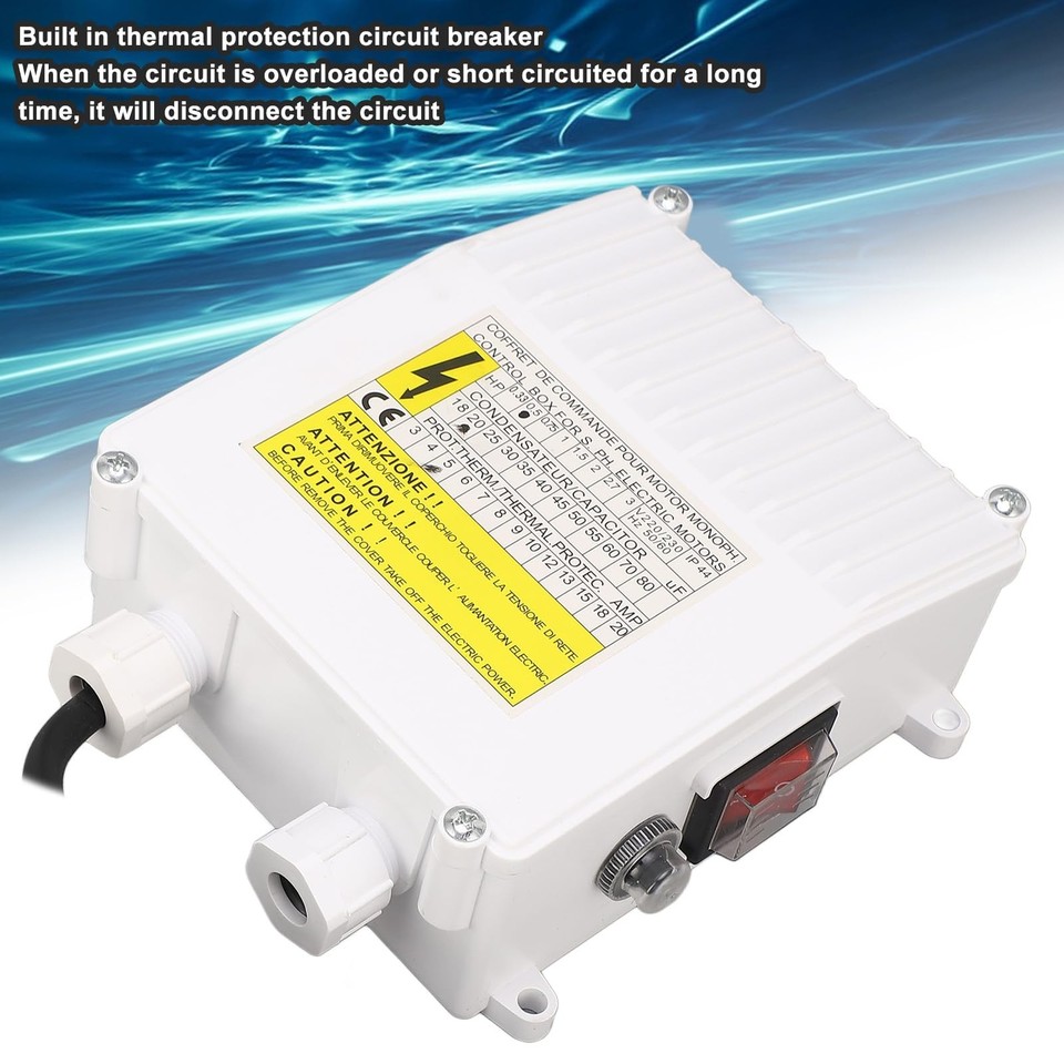 Well Pump Control Box 370W 0.5HP 20Uf 20A Submersible Pump Parts Switch ...