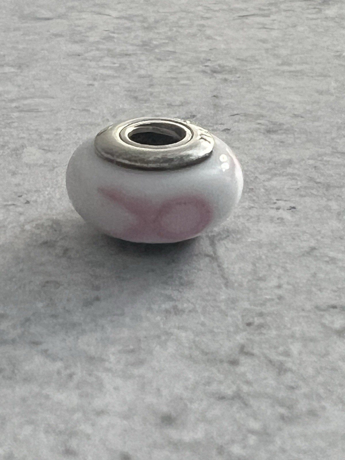 Genuine Pandora Murano Glass Pink Ribbon - Breast Can… - Gem