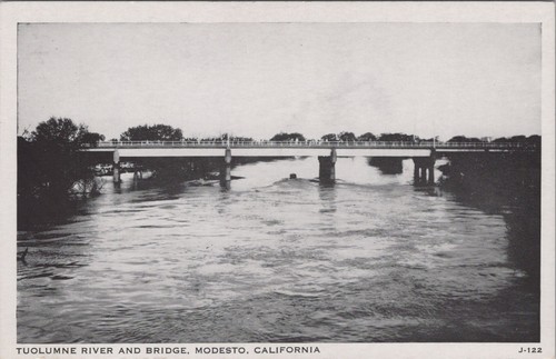 Tuolumne River And Bridge Modesto CA Concrete Postcard | eBay