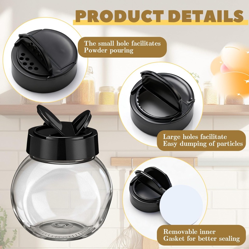 24 Pieces Plastic Spice Containers Plastic Spice Bottles Clear Reusable ...