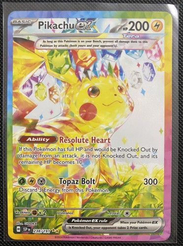 Pikachu ex 238/191 Sv08: Surging Sparks Holo Rare Card | eBay