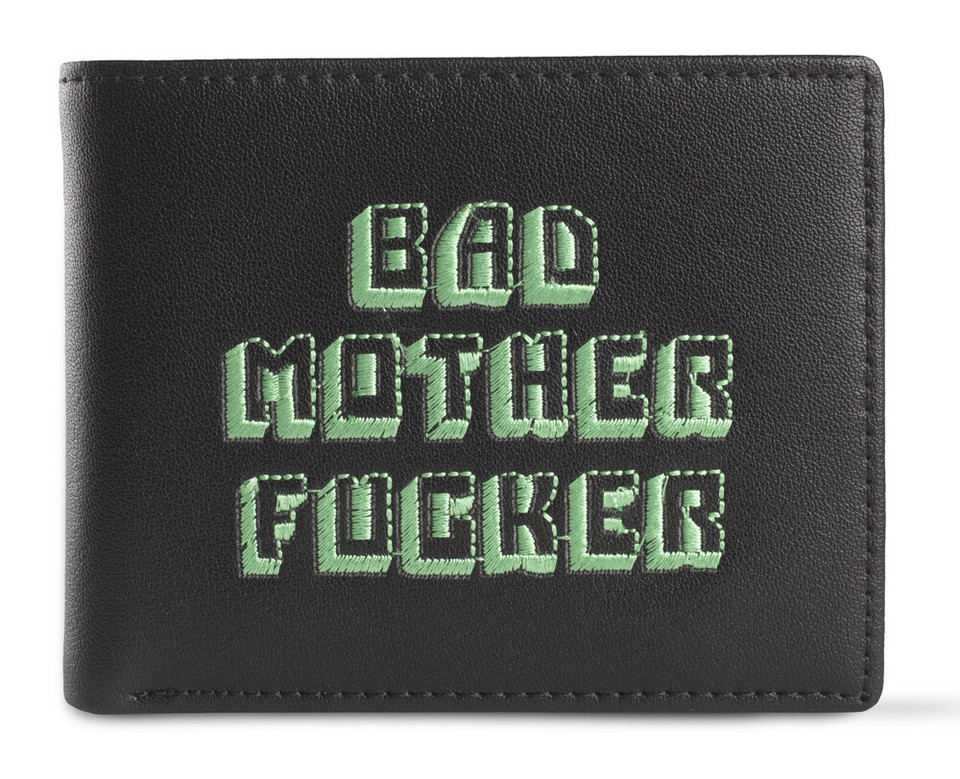 Black Green Embroidered Bad Mother Fu**er Leather Wallet As Seen in ...
