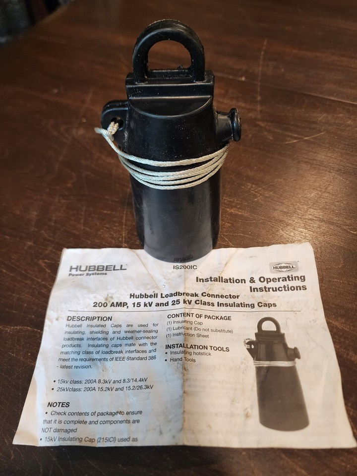 Hubbell 200 Amp 15kV Cuff Loadbreak Insulating Cap | eBay
