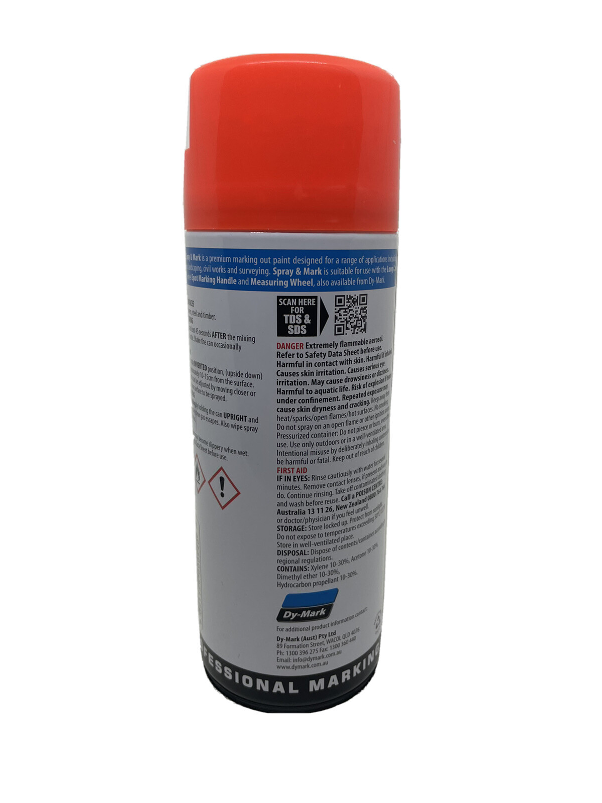 Dy-Mark Spray & Mark Line Marking Paint Fluoro Orange 350g DyMark ...
