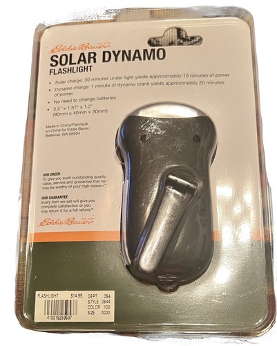Eddie Bauer Solar Dynamo Flashlight, Black, Solar Or Dynamo Crank ...