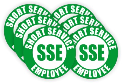 6~pack Short Service Employee Hard Hat Stickers Safety Helmet Decals ...