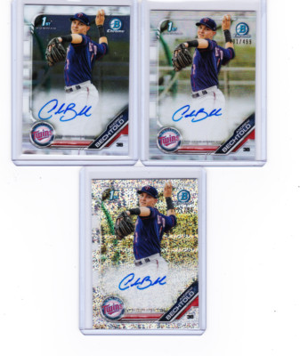 Andrew Bechtold 2019 Bowman Chrome 3X Lot Speckle Auto /299 Ref Auto ...