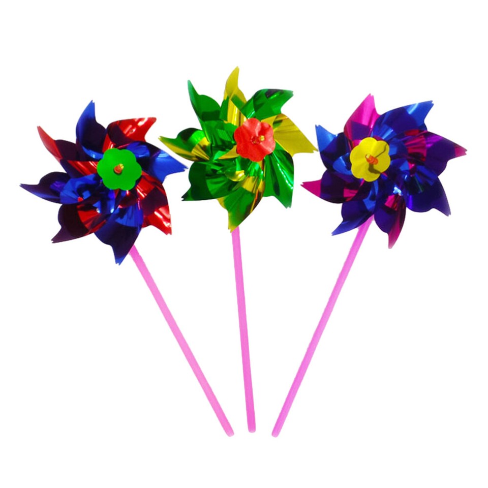 10pcs mini reflective pinwheel Windmill Toy Funny Beautiful Playthings ...