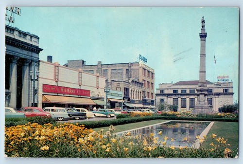 Racine Wisconsin WI Postcard Monument Square Park Exterior c1958 ...