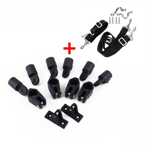 7/8"Boat Nylon Plastic 3 Bow Bimini Top Fittings Hardware W/Strap Clips ...