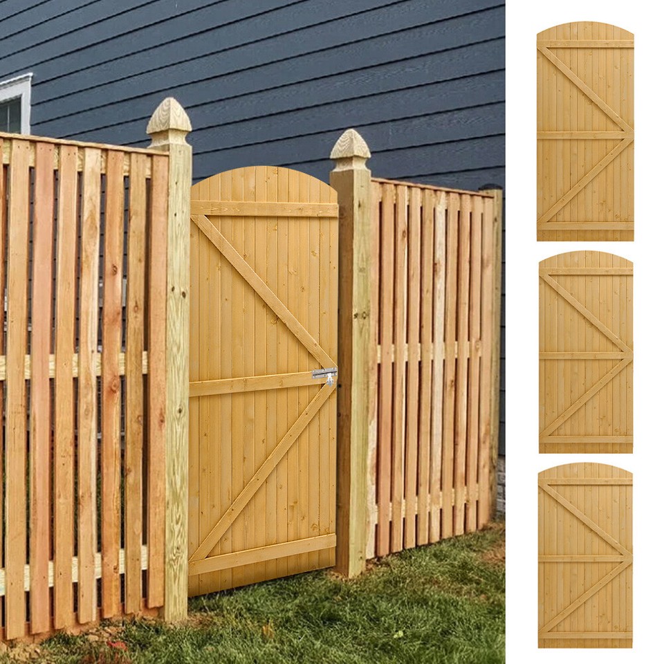 Flat Top Pedestrian Solid Pine Door Gate Kit Pressure Door Garden ...