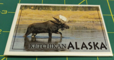 Alaska Magnet - Ketchikan Magnet - Moose in water scene We combine ...
