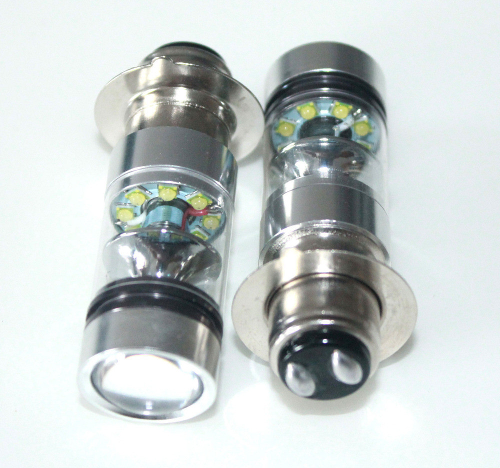 2pc HID White P15D P15D-25-1 H6M LED Projector Lens Fog Light DRL Lamp ...