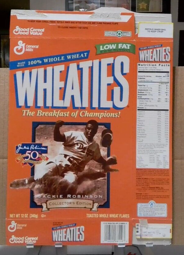 EMPTY WHEATIES BOX - JACKIE ROBINSON 50TH ANNIVERSARY 12 OZ | eBay