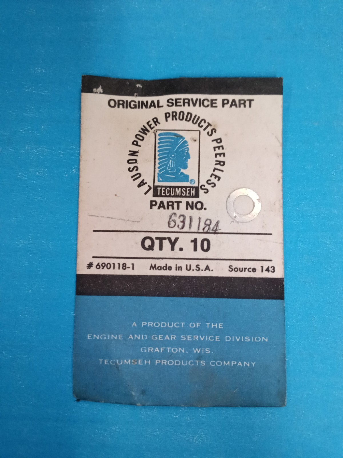 GENUINE Oem Tecumseh Part # 631184 Washer | eBay
