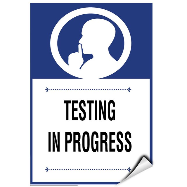 Testing In Progress Activity Sign School Sign LABEL DECAL STICKER | eBay