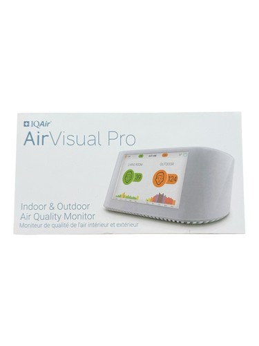 NEW IQAir AirVisual Pro Air Quality Monitor PM2.5 CO2 AQI Temp Humidity ...
