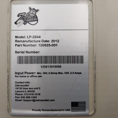 Zebra LP2844 LP-2844 Thermal 500 Label Barcode Printer | eBay