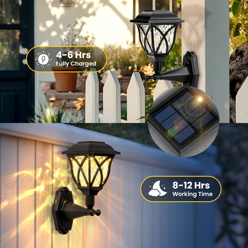 Solpex Solar Lights Outdoor Garden,4 Pack Powered 4 Pack, Warm White ...