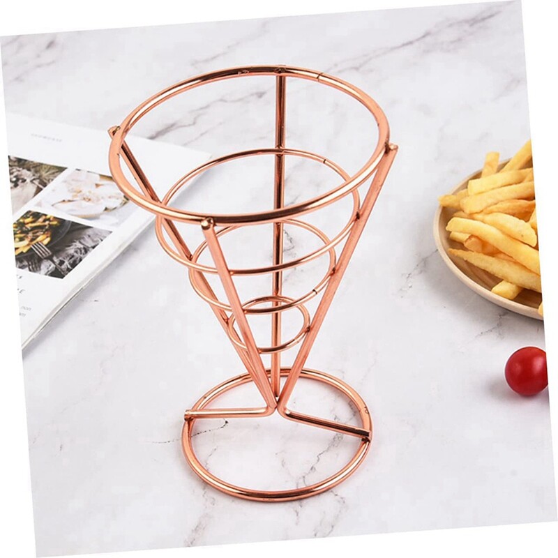 4 Pcs Fried Fries Racks for Stand Chicken Display Metal Cone Fried ...