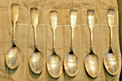 SILVER PLATE - 6 EACH - SPOONS MATCHING - FIDDLE BACK | eBay
