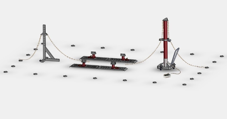 Portable Auto Body Frame Machine Rack on the floor 10 TON Puller Free ...