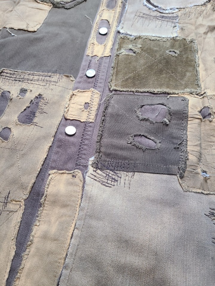 Double RL RRL Ralph Lauren Limited Edition Boro Patchwork Western Shirt ...