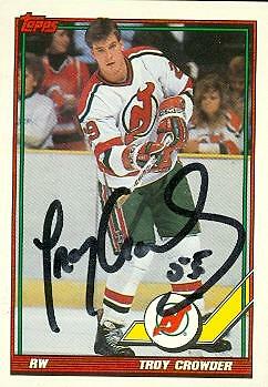 Troy Crowder autographed Hockey Card (New Jersey Devils) 1991 Topps ...