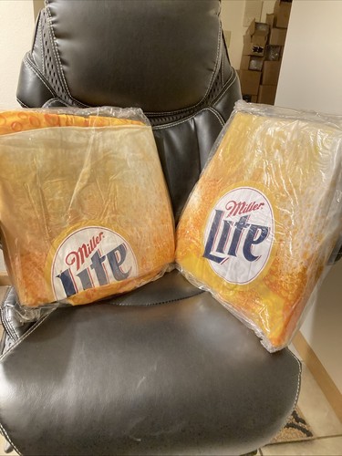2 Brand New Miller Lite Orange Inflatable Chairs In Original Packaging ...