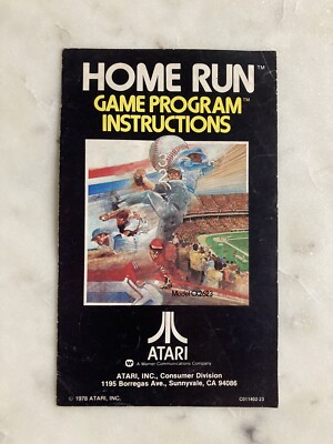 Home Run | Atari 2600 | Manual | eBay