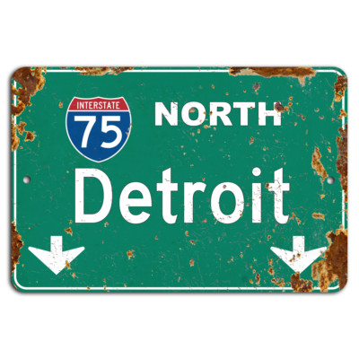 Rustic Detroit Highway Sign: Vintage Interstate 75 | eBay