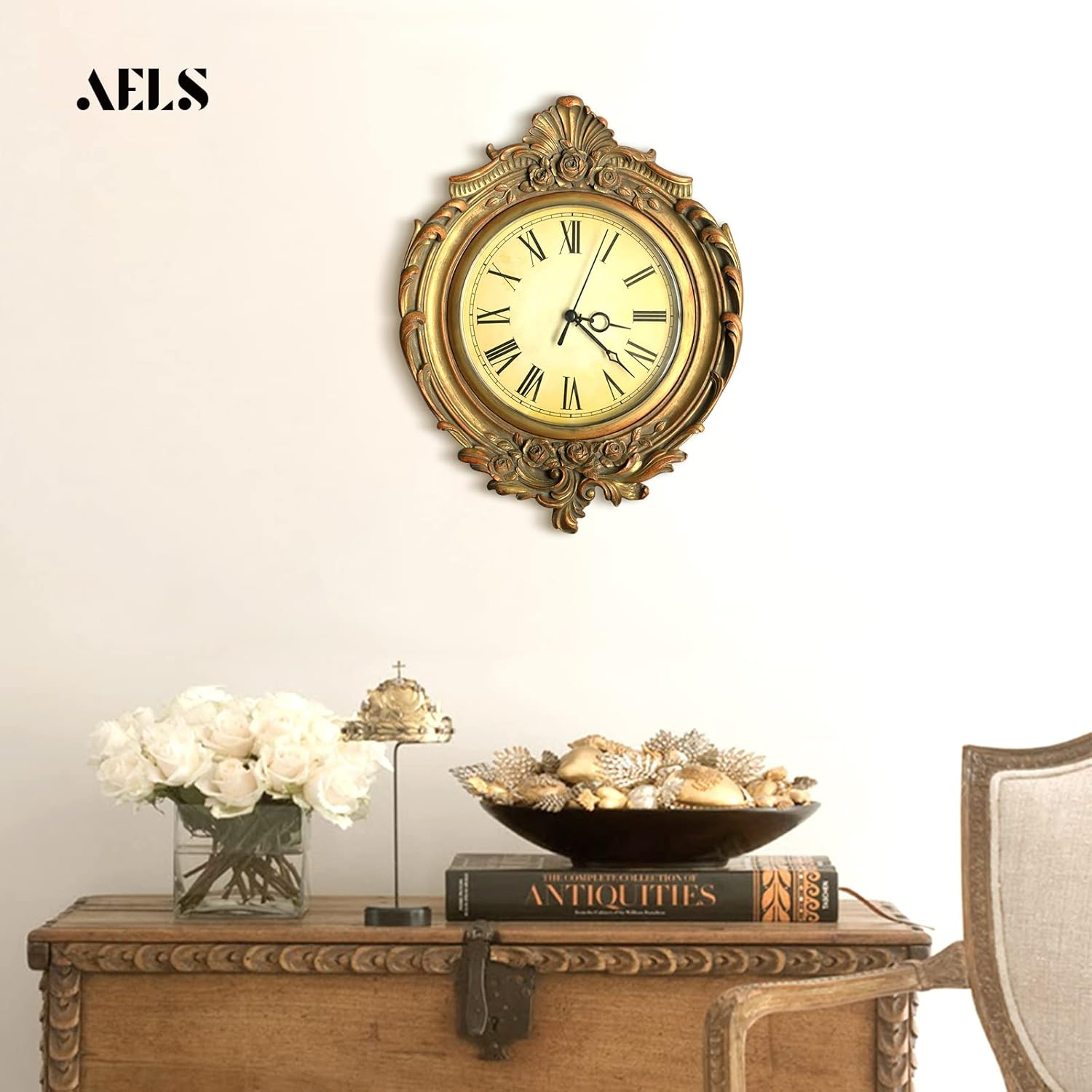 Vintage Wall Clock, European Style Decorative Retro Wall Clock, Battery ...