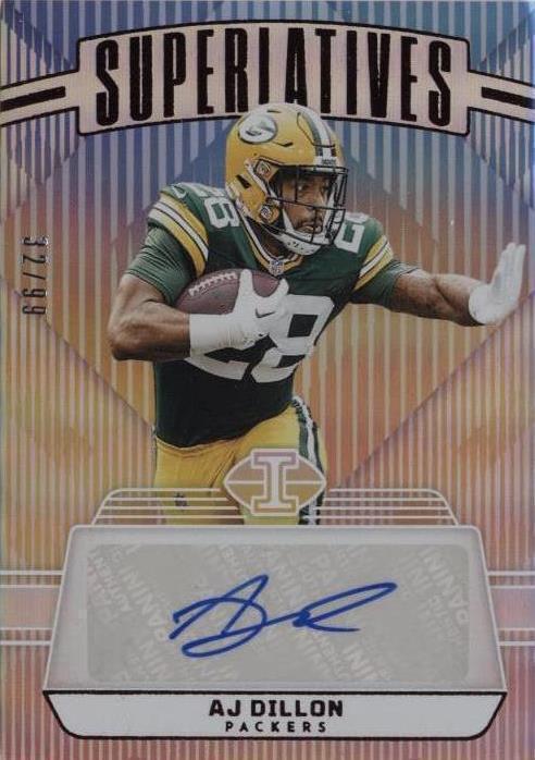2023 Panini Illusions - Superlatives AJ Dillon #S-ADN Red /99 (AU) for ...