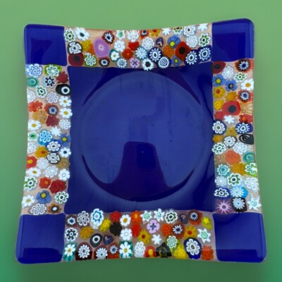 * MURANO Antica Vetraria GLASS Millefiori 6x6 CANDY DISH Handmade4 ...