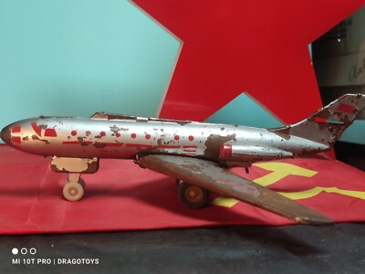 VINTAGE AIRPLANE TOY P-395 AEROFLOT JET 60s USSR SOVIET ERA CCCP Ц-1-50 ...