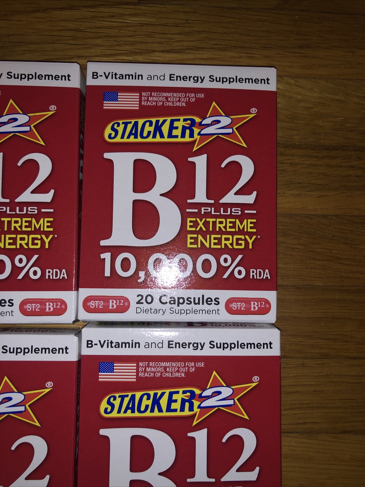 Lot Of 4- Vitamin B12 10,000% RDA Plus Extreme Energy Dietary ...