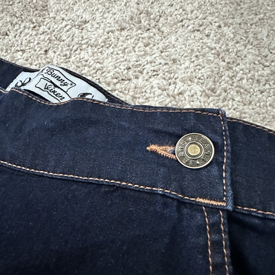 Hell Bunny Vixen Dark Wash Capri Jeans XS High Rise Cropped Retro ...