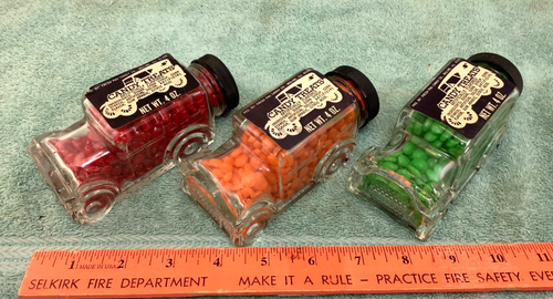 3 Vintage Glass Car Candy Containers Fresh Pac Candy Co Full W/Labels ...