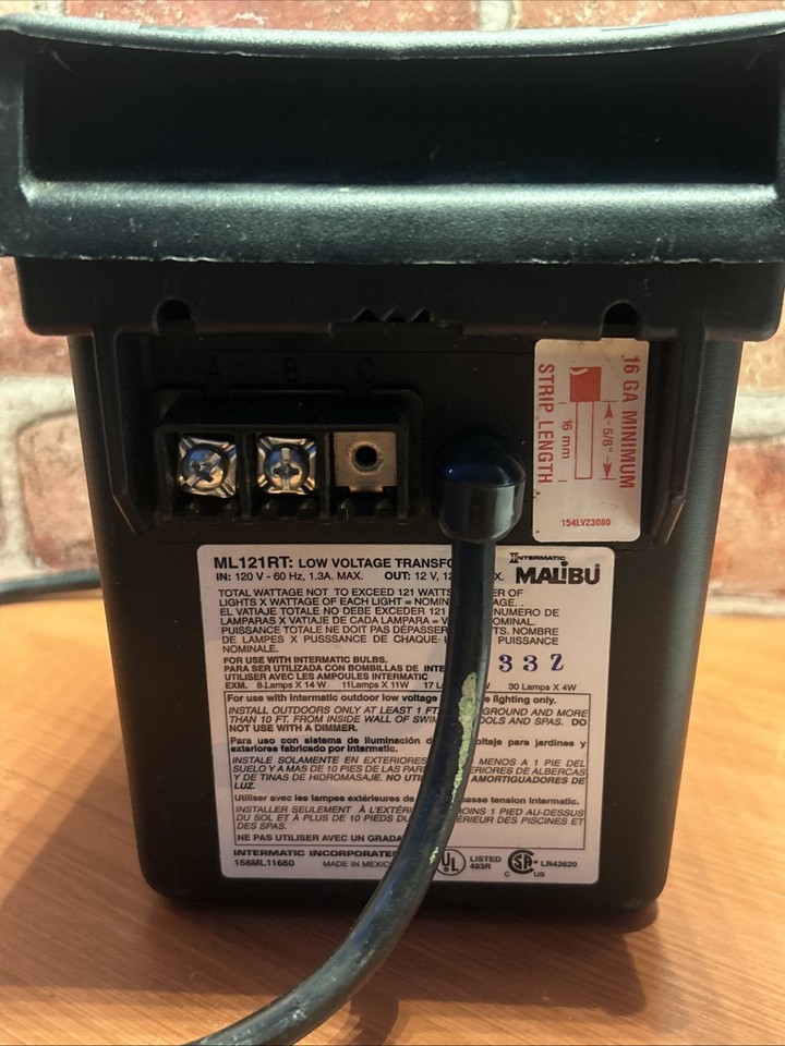 INTERMATIC MALIBU Low Voltage Transformer Timer Heavy Duty ML121RT 121W ...