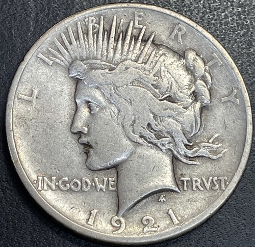 1921 High Relief Silver Peace Dollar $1 - Key Date - Low Mintage - Eye ...