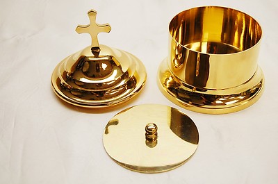GOLD PLATED HOST BOX / PYX - #222 - (CHURCH, MONSTRANCE, Tabernacle ...