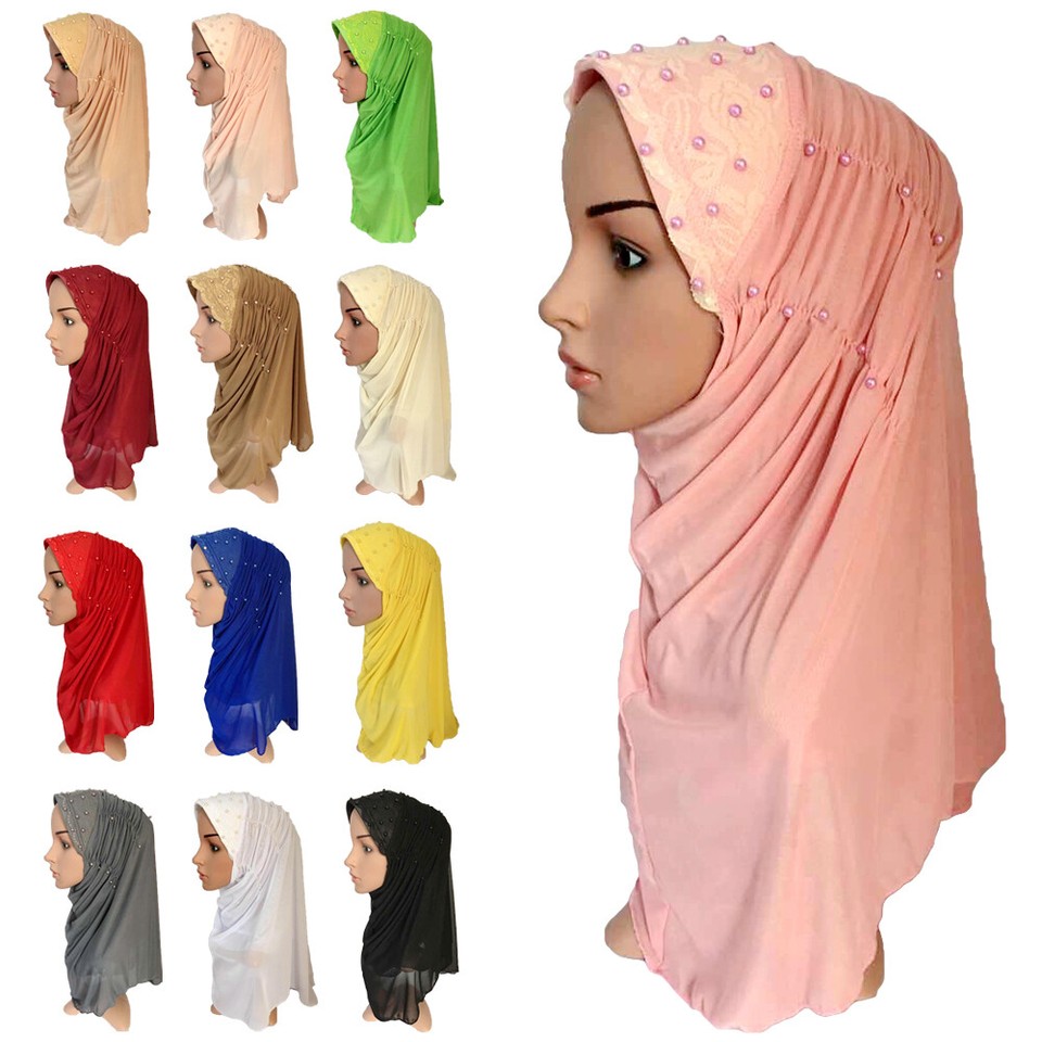 Ramadan Muslim Women Full Cover Hijab Hats Head Scarf Islamic Amira Cap ...