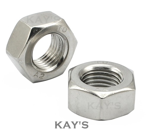 LEFT HAND THREAD HEXAGON FULL NUTS A2 STAINLESS STEEL M4,M5,M6,M8,M10 ...