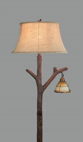 Tree Branch Floor Lamp Glass Lantern Night Light Rustic Cabin Lodge ...