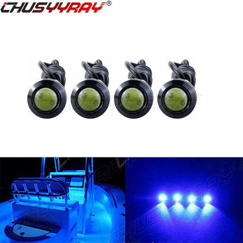 4Pc Blue LED Boat Lights Kit Waterproof Pod Bright Marine Interior Deck ...